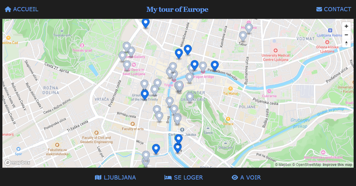 Carte touristique de Ljubljana | My tour of Europe