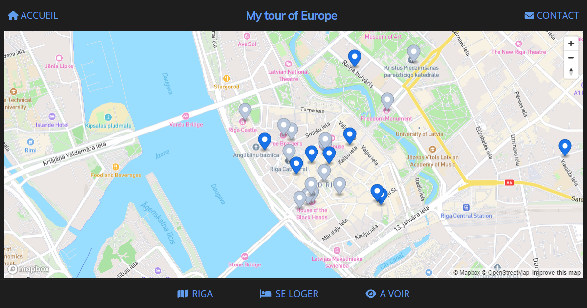 Carte touristique de Riga | My tour of Europe