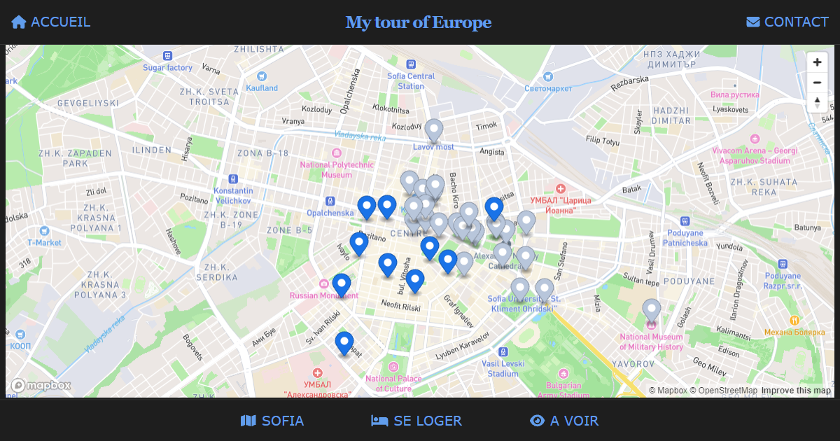 Carte touristique de Sofia | My tour of Europe