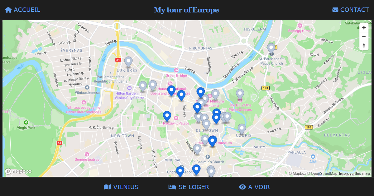 Carte touristique de Vilnius | My tour of Europe